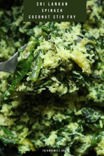 Spinach and coconut stir-fry(nivithi mallung). | ISLAND SMILE