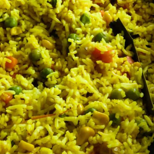 Frozen mixed vegetable rice pilaf. | ISLAND SMILE