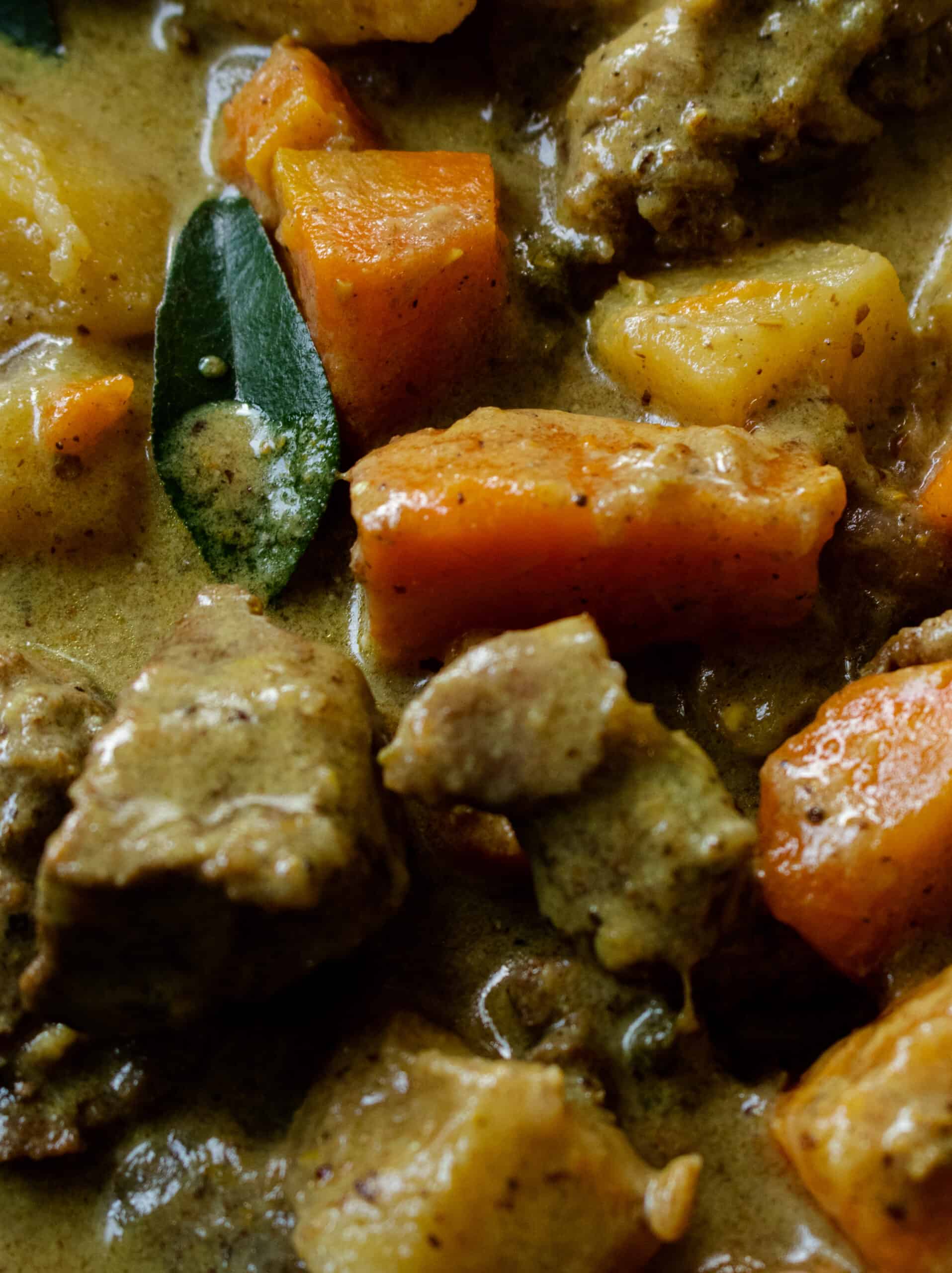 coconut curry beef stew with carrots and potatoes. | ISLAND SMILE