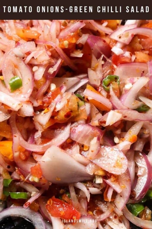 Tomato onions-green chilli salad(sambol). | ISLAND SMILE