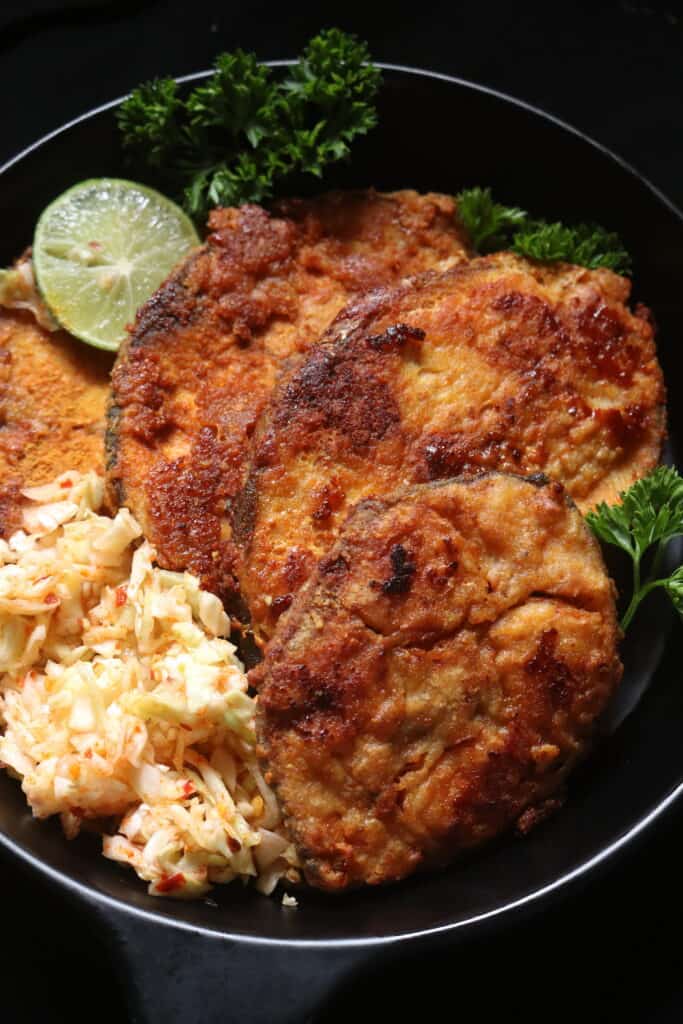 Fried fish steaks(Indian fried fish recipe). | ISLAND SMILE